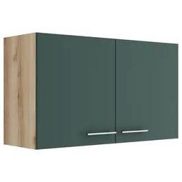 H&auml;ngeschrank Optifit "Bella", gr&uuml;n (steingr&uuml;n, wildeiche), B:100cm H:57,6cm T:34,6cm, Holzwerkstoff, Schr&auml;nke, H&auml;ngeschrank, Breite 100 cm, 2 T&uuml;ren, 1 Einlegeboden