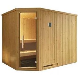 Sauna Weka "Varberg", beige (natur), Bio-Ofen, externe Steuerung, 7,5 kW, Saunen, 7,5 kW Bio-Ofen mit digitaler Steuerung