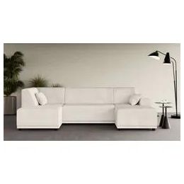 Wohnlandschaft Home Affaire "TAMMO", beige (creme), B:296cm H:80cm T:162cm, 100% Polyester, Sofas, Wohnlandschaft, U-Form
