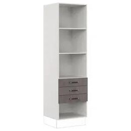 Seitenschrank IMPULS K&Uuml;CHEN "Prag", Breite/H&ouml;he: 60/205,1 cm, mit Soft-Close", grau (beton, optik schiefer dunkelgrau), B:60cm H:205,1cm T:57,6cm, Dekorfolie, Holzwerkstoff, Schr&auml;nke, Seitenschrank, vormontiert, mit Schubk&auml;sten, mit verstellbaren Fachb&ouml;den