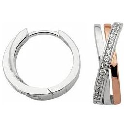 Adelia&acute;s Paar Ohrh&auml;nger ADELIA ́S "1 Paar 925 Silber Ohrringe / Creolen mit Zirkonia &Oslash; 15,8 mm", silber, Ohrringe, Damen, Damen, Silber 925 (Sterlingsilber), 925 Sterling Silber mit Zirkonia Silberschmuck f&uuml;r Damen