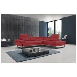 Ecksofa Egoitaliano "Queenie, extravagantes Sofa mit erstklassigem Sitzkomfort, L-Form", rot (marsala), B:284cm H:95cm T:108cm, Luxus-Microfaser (100% Polyester) Leder &raquo;BULL&laquo; (echtes Rindsleder). Geschliffenes, pigmentiertes und behandeltes Rindsleder mit einer Dicke von 1, 3-1, 5 mm. Dieses Leder zeigt eine ziemlich weiche Hand mit einem halb undurchsichtigen Aussehen. Es handelt sich um ein gesc