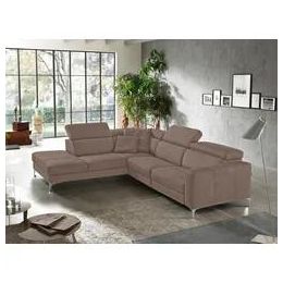 Ecksofa Egoitaliano "Matt, hoher Sitzkomfort und aufwendige Detailverarbeitung, L-Form", braun (mud), B:285cm H:100cm T:221cm, Luxus-Micofaser Lederoptik (100% Polyester) ist ein neues technisches Gewebe mit einem visuellen und taktilen Aspekt, der dem Nubuk sehr nahe kommt, mit innovativen Eigenschaften. Seine au&szlig;erordentliche Weichheit kommt von einem exklusiven Produktionsprozess, der Unreinhei