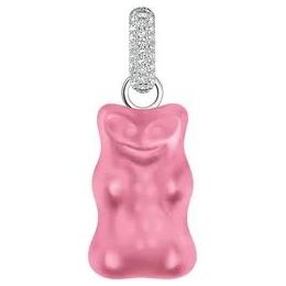 Kettenanh&auml;nger Thomas Sabo "Thomas Sabo x HARIBO Schmuck: Gro&szlig;er Anh&auml;nger Goldb&auml;r", pink (silberfarben, pink, kristallwei&szlig;, pink, kristallwei&szlig;), Schmuckanh&auml;nger, Damen, Silber 925 (recycelt), 4,05 g, Kettenanh&auml;nger, mit Kristallglas, Zirkonia (synth.)