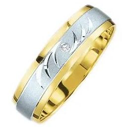 Trauring Firetti "Schmuck Geschenk Gold 375 Hochzeit Ehering Trauring "LIEBE" Gr. 19, gold (gelbgoldfarben, wei&szlig;goldfarben), Fingerringe, Damen, 19, 0,01 SI = kleine Einschl&uuml;sse mit Brillant, Gelbgold 375 Wei&szlig;gold 375, 5mm, Gelbgold 375, Wei&szlig;gold 375, Trauring, Made in Germany, wahlweise mit oder ohne Brillant