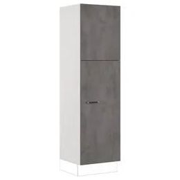 Seitenschrank IMPULS K&Uuml;CHEN "Prag", Breite/H&ouml;he: 60/205,1 cm", grau (beton, optik schiefer dunkelgrau), B:60cm H:205,1cm T:57,6cm, Dekorfolie, Holzwerkstoff, Schr&auml;nke, Seitenschrank, vormontiert, mit Dreht&uuml;r