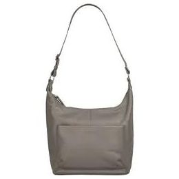 Shopper Bruno Banani, Damen, Gr. B/H/T: 38cm x 29cm x 11cm onesize, grau, Leder, leicht gl&auml;nzend, unifarben, Taschen Shopper, echt Leder