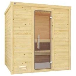 Sauna Weka "Bergen", beige (natur), Saunaofen, externe Steuerung, 7,5 kW, Saunen, 7,5 kW-Ofen mit digitaler Steuerung