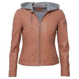 Lederjacke Mustang "31021327", Damen, Gr. XS, beige (mushroom), Obermaterial: 100% Lammleder. Innenfutter: 100% Polyester. &Auml;rmelfutter: 100% Polyester, Jacken
