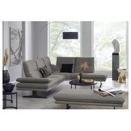 Ecksofa W.Schillig "broadway, Designsofa, toller Sitzkomfort, zeitlos, elegant, L-Form", grau (grau s22), B:284cm H:94cm T:224cm, Flachgewebe S22 (100% Polyester), Sofas, Ecksofa, Sitztiefenverstellung, Kopfteil- & Seitenteilverstellung, Breite 284cm