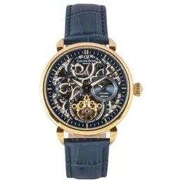 Automatikuhr Carl von Zeyten "Neukirch", blau (blau, blau), Armbanduhren, Damen, Automatikuhr, Armbanduhr, mechanische Uhr, Herrenuhr, Skelettuhr, Made in Germany