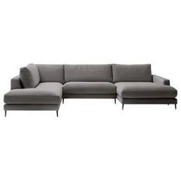 Wohnlandschaft Home Affaire "Downtown XXL B/T/H: 341/223/84 cm Loungem&ouml;bel zum Relaxen", grau (dunkelgrau), B:341cm H:84cm T:223cm, 88% Polyester, 12% Polyacryl, Sofas, Wohnlandschaft, weicher Sitzkomfort, Cord-Bezug, weicher Sitzkomfort U-Form