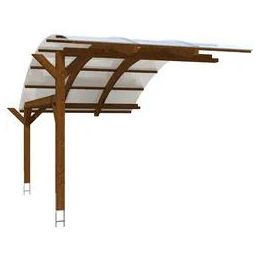Skan Holz Einzelcarport SKANHOLZ "Schwaben Erweiterung", braun (nussbaum), B/H/T: 299cm x 263cm x 630cm, Carports, Erweiterung, 299 x 630 cm