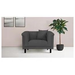 Sessel Home Affaire "AGNIA B/T/H: 100/85/71 cm", grau (dunkelgrau), B:100cm H:71,5cm T:85cm, 100% Polyester, Sessel, Sessel, incl. Zierkissen, auch in Cord und Boucl&eacute;