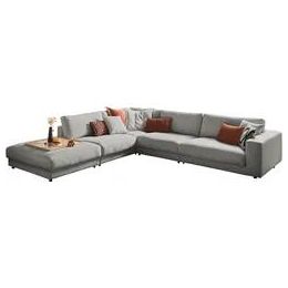 Ecksofa 3C Candy "Enisa II, bequem und komfortabel, gro&szlig;es Familiensofa, L-Form", silber, B:365cm H:86cm T:322cm, 100% Polyester, Sofas, Ecksofa, incl. 3 Flatterkissen, wahlweise mit Flecken-Schutz-Bezug Easy care