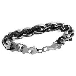 Armband Vivance "Edelstahl geschw&auml;rzt", schwarz, Armb&auml;nder, Herren, 23cm, Edelstahl, gl&auml;nzend, Armband