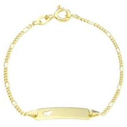 Goldarmband Amor "Herz", gold (gelbgoldfarben), Armb&auml;nder, M&auml;dchen, 14cm, Gelbgold 375, Goldarmband, Made in Germany