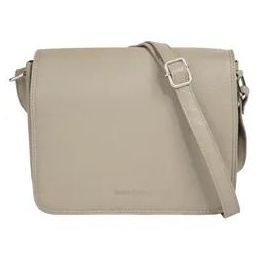 Umh&auml;ngetasche Bruno Banani, Damen, Gr. B/H/T: 24cm x 19cm x 7cm onesize, beige, Leder, leicht gl&auml;nzend, unifarben, Taschen Umh&auml;ngetasche, echt Leder
