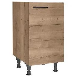 Sp&uuml;lenschrank Nobilia "Structura", Ausrichtung w&auml;hlbar, vormontiert, in den Breiten", braun (front und korpus: eiche havanna nachbildung), B:45cm H:87cm T:58,3cm, Schr&auml;nke, Sp&uuml;lenschrank, 45 und 60 cm, mit h&ouml;henverstellbaren Sockelf&uuml;&szlig;en