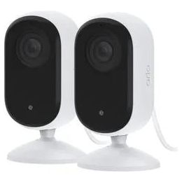 ARLO Smart Home Kamera "ESSENTIAL 2 2K Indoor Camera 2er-Pack", schwarz-wei&szlig; (wei&szlig;, schwarz), B:4,7cm H:9,7cm T:3,6cm, &Uuml;berwachungskameras