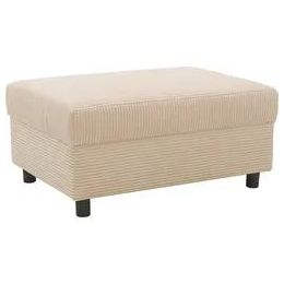Polsterhocker DOMO collection "Turah 2 in Cord oder Luxus-Microfaser", beige (creme), B:83cm H:44cm T:60cm, 100% Polyester, Hocker, Polsterhocker, moderner Polsterhocker, passend zum Ecksofa, B/T/H: 83/60/44 cm