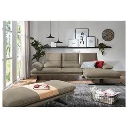 Ecksofa W.Schillig "broadway, Designsofa mit tollem Sitzkomfort", schwarz (pepper s22), B:291cm H:94cm T:164cm, Flachgewebe S22 (100% Polyester), Sofas, Ecksofa, Sitztiefenverstellung, Kopfteil- & Seitenteilverstellung, Breite 291cm