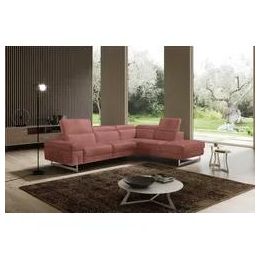 Ecksofa Egoitaliano "Candice, elegant, edel und bequem, erstklassiger Sitzkomfort, L-Form", braun (cedar wood), B:278cm H:100cm T:221cm, Sofas, Ecksofa, inkl. 2 elektrischer Relaxfunktionen, Bedienung &uuml;ber Taste an Armlehne