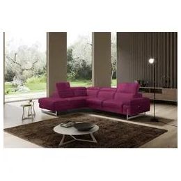 Ecksofa Egoitaliano "Candice, elegant, edel und bequem, erstklassiger Sitzkomfort, L-Form", pink (fuchsia), B:278cm H:100cm T:221cm, Sofas, Ecksofa, inkl. 2 elektrischer Relaxfunktionen, Bedienung &uuml;ber Taste an Armlehne