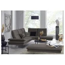 Ecksofa W.Schillig "broadway, Designsofa, mit tollem Sitzkomfort, L-Form", grau (anthrazit s22), B:284cm H:94cm T:224cm, Flachgewebe S22 (100% Polyester), Sofas, Ecksofa, Sitztiefenverstellung, Kopfteil- & Seitenteilverstellung, Breite 284cm