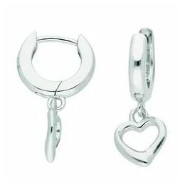 Adelia&acute;s Paar Creolen ADELIA ́S "Damen 925 Silber Ohrringe Creolen Herz &Oslash; 11,8 mm", silber, Ohrringe, Damen, Damen, Silber 925 (Sterlingsilber), Silberschmuck f&uuml;r Damen