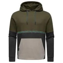 Hoodie Ragwear "Blocky Hoody", Herren, Gr. XXL (56), gr&uuml;n (olivgr&uuml;n), Sweatware, Obermaterial: 70% Baumwolle, 30% Polyester, Basic, l&auml;ssig geschnitten h&uuml;ftbedeckend, hoch geschlossener Ausschnitt, &Auml;rmel ohne &Auml;rmelschlitz B&uuml;ndchen, Sweatshirts Hoodie, Sportlicher Herren Kapuzenpullover mit Blockstreifen