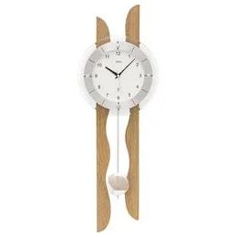 Funk-Pendelwanduhr AMS "F5239", braun (eichefarben), Wanduhren, B/H/L: 24cm x 7cm x 70cm, Quarzuhr,Holzgeh&auml;use,Esszimmer,Wohnzimmer