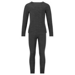Funktionsshirt ZIGZAG "Cerro", Kinder, Gr. 116, schwarz (schwarz, meliert), 85% Wolle, 15% Lyocell, meliert, Shirts Funktionsshirt, mit funktionalen Naturmaterialien