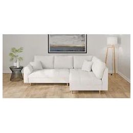 Ecksofa Home Affaire "CHARRE L-Form mit Ottomane, Ma&szlig;e B/T/H: 231/161/81 cm", wei&szlig;, B:231cm H:81cm T:161cm, 100% Polyester, Sofas, Ecksofa, feine Steppung, lose R&uuml;cken- und Zierkissen, auch in Cord und Boucl&eacute;