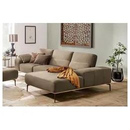 Ecksofa W.Schillig "run, Designsofa mit tollem Sitzkomfort, bequem, L-Form", beige (stone z73), B:319cm H:88cm T:178cm, Longlife Xtra-Leder Z73: Naturwalkleder der Luxusklasse aus den erlesensten Rohh&auml;uten. Hautst&auml;rke 1, 1 &ndash; 1, 3 mm;ROHLEDER Jacquard-Flachgewebe Q2 W60 (63% Polyester, 37% Polyacryl);ROHLEDER Chenille-Flachgewebe Q2 W77 (68% Polyacryl, 32% Polyester);Stoff S37 (100% Polyester), Sof