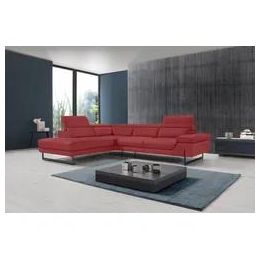 Ecksofa Egoitaliano "Queenie, extravagantes Sofa mit erstklassigem Sitzkomfort, L-Form", rot (marsala), B:284cm H:95cm T:108cm, Luxus-Microfaser (100% Polyester) Leder &raquo;BULL&laquo; (echtes Rindsleder). Geschliffenes, pigmentiertes und behandeltes Rindsleder mit einer Dicke von 1, 3-1, 5 mm. Dieses Leder zeigt eine ziemlich weiche Hand mit einem halb undurchsichtigen Aussehen. Es handelt sich um ein gesc