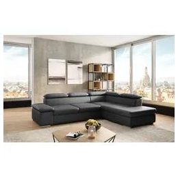 Sit & More Ecksofa SIT & MORE "Valentine L-Form, B: 272 cm", schwarz, B:272cm H:73cm T:226cm, NaturLEDER;Spannstoff, Sofas, Ecksofa, mit Arm- & Kopfteilverstellung, optional mit Bettfunktion