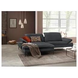 Ecksofa W.Schillig "enjoy&MORE, Designsofa, elegant und bequem, L-Form", schwarz (schwarz z59), B:294cm H:87cm T:185cm, Chenille-Flachgewebe R66 (85% Polyester, 15% Nylon);Longlife Xtra-Leder Z59: Glattleder mit modischer Pr&auml;gung. Hautst&auml;rke 0, 9 - 1, 1 mm;Stoff S37 (100% Polyester), Sofas, Ecksofa, Sitztiefenverstellung, F&uuml;&szlig;e schwarz pulverbeschichtet, Breite 294 cm