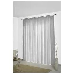 Vorhang WIRTH "Neveres" Gr. 4, grau (platingrau), B:135cm H:245cm, Jacquard, Baumwolle, Gardinen