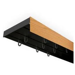 Gardinenschiene SN DECO GROUP "Vorhangschiene SH (1) mit Blende 5 cm" Gr. 9, schwarz (schwarz, eichefarben), L:450cm T:8,95cm, Kunststoff, Gardinenstangen, Gardinenschiene