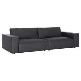 Big-Sofa Musterring "LUCIA", schwarz (nero bax), B:292cm H:81cm T:124cm, Flachgewebe FLORIS (100% Polyester);Flachgewebe VALMONT (60% Baumwolle/ 40% Leinen);Microfaser CRONA (100% Polyester), Sofas, Big-Sofa, in vielen Qualit&auml;ten und 4 unterschiedlichen N&auml;hten, 3-Sitzer