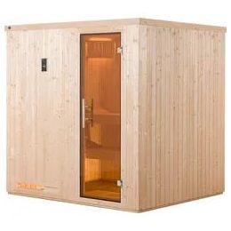 Sauna Weka "Halmstad", beige (natur), Bio-Ofen, externe Steuerung, 7,5 kW, Saunen, 7,5 kW Bio-Ofen mit digitaler Steuerung