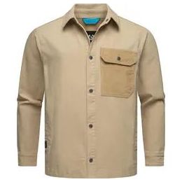Outdoorhemd Ragwear "Garwend", Herren, Gr. XL (54), Normalgr&ouml;&szlig;en, beige (sand), Material: 100% Baumwolle, gerade Po-bedeckend, hoch geschlossener Ausschnitt, Krempel&auml;rmel,mit Kn&ouml;pfen,&Auml;rmel mit &Auml;rmelschlitz abgesteppte Kante mit Kn&ouml;pfen, Hemden, Stylisches Herren Holzf&auml;llerhemd mit Brusttasche