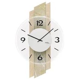 Wanduhr AMS "W9665", braun (sonomafarben), Wanduhren, B/H/L: 27cm x 6cm x 44cm, Wanduhr, Made in Germany,Holz,Wohnzimmer,Esszimmer,K&uuml;che,Arbeitszimmer,Flur