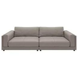 Big-Sofa 3C Candy "Karalis mit extra gro&szlig;er Sitztiefe, elegantes Mega Sofa zum Relaxen", silber, B:294cm H:85cm T:150cm, 100% Leder, Sofas, Big-Sofa, auch in Cord- oder Leder-Bezug, lose Kissen, loungige Bequemlichkeit