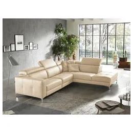 Ecksofa Egoitaliano "Matt, hoher Sitzkomfort und aufwendige Detailverarbeitung, L-Form", beige (champagner), B:285cm H:100cm T:221cm, Leder &raquo;BULL&laquo; (echtes Rindsleder). Geschliffenes, pigmentiertes und behandeltes Rindsleder mit einer Dicke von 1, 3-1, 5 mm. Dieses Leder zeigt eine ziemlich weiche Hand mit einem halb undurchsichtigen Aussehen. Es handelt sich um ein gesch&uuml;tztes Leder. Eine leichte 