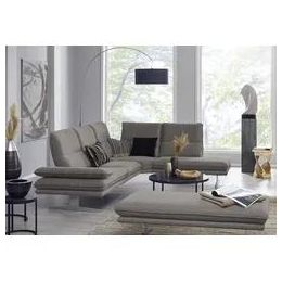 Ecksofa W.Schillig "broadway, Designsofa, mit tollem Sitzkomfort, L-Form", grau (grau s22), B:284cm H:94cm T:224cm, Flachgewebe S22 (100% Polyester), Sofas, Ecksofa, Sitztiefenverstellung, Kopfteil- & Seitenteilverstellung, Breite 284cm