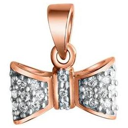 Kettenanh&auml;nger Vivance "925-Sterling Silber rhodiniert teilweise rose vergoldet Zirkonia", rot, Schmuckanh&auml;nger, Damen, one-size, Silber 925 (Sterlingsilber), 1,6 g, Kettenanh&auml;nger