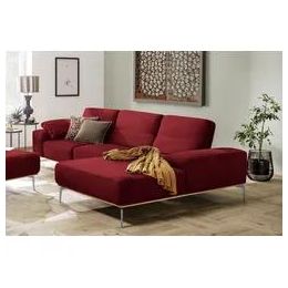 Ecksofa W.Schillig "run, Designsofa mit tollem Sitzkomfort, bequem, L-Form", rot (light brick w82), B:319cm H:88cm T:178cm, Longlife Xtra-Leder Z73: Naturwalkleder der Luxusklasse aus den erlesensten Rohh&auml;uten. Hautst&auml;rke 1, 1 &ndash; 1, 3 mm;ROHLEDER Jacquard-Flachgewebe Q2 W60 (63% Polyester, 37% Polyacryl);ROHLEDER Chenille-Flachgewebe Q2 W77 (68% Polyacryl, 32% Polyester);Stoff S37 (100% Polyester),