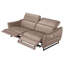 2,5-Sitzer Egoitaliano "Dafne, elegantes Designsofa mit hohem Sitzkomfort", rosa (millenium rose), B:208cm H:97cm T:108cm, Leder &raquo;BULL&laquo; (echtes Rindsleder). Geschliffenes, pigmentiertes und behandeltes Rindsleder mit einer Dicke von 1, 3-1, 5 mm. Dieses Leder zeigt eine ziemlich weiche Hand mit einem halb undurchsichtigen Aussehen. Es handelt sich um ein gesch&uuml;tztes Leder. Eine leichte Deckschicht